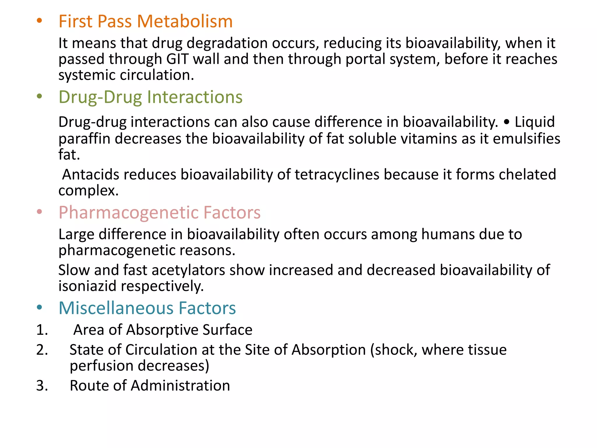 Factors effecting bioavailability of drug | PPT