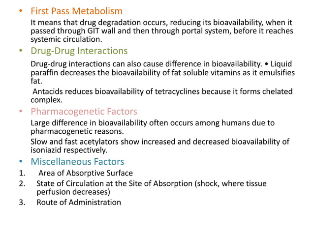 Factors effecting bioavailability of drug | PPT