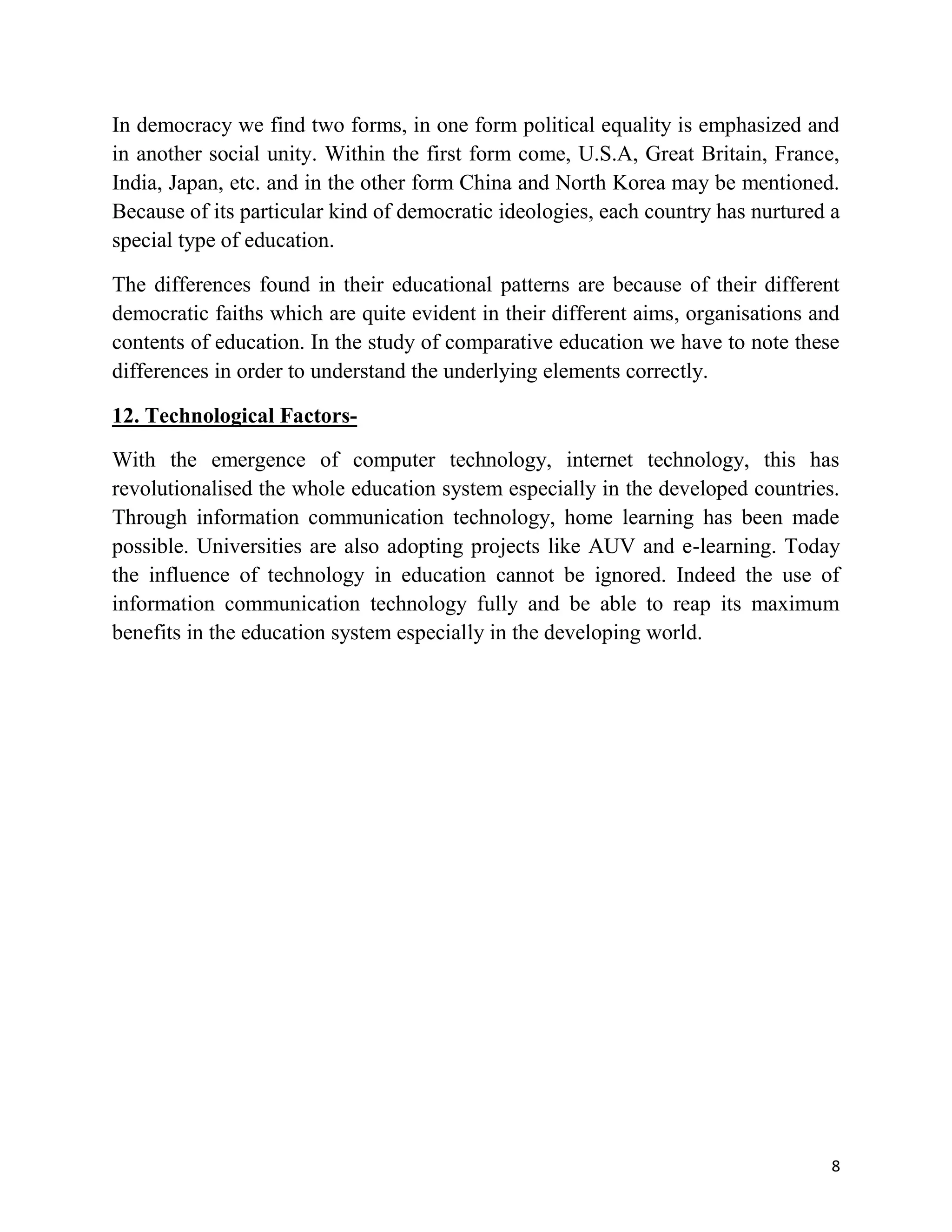 Factors effecting educational system of a country by Garima Tandon | PDF