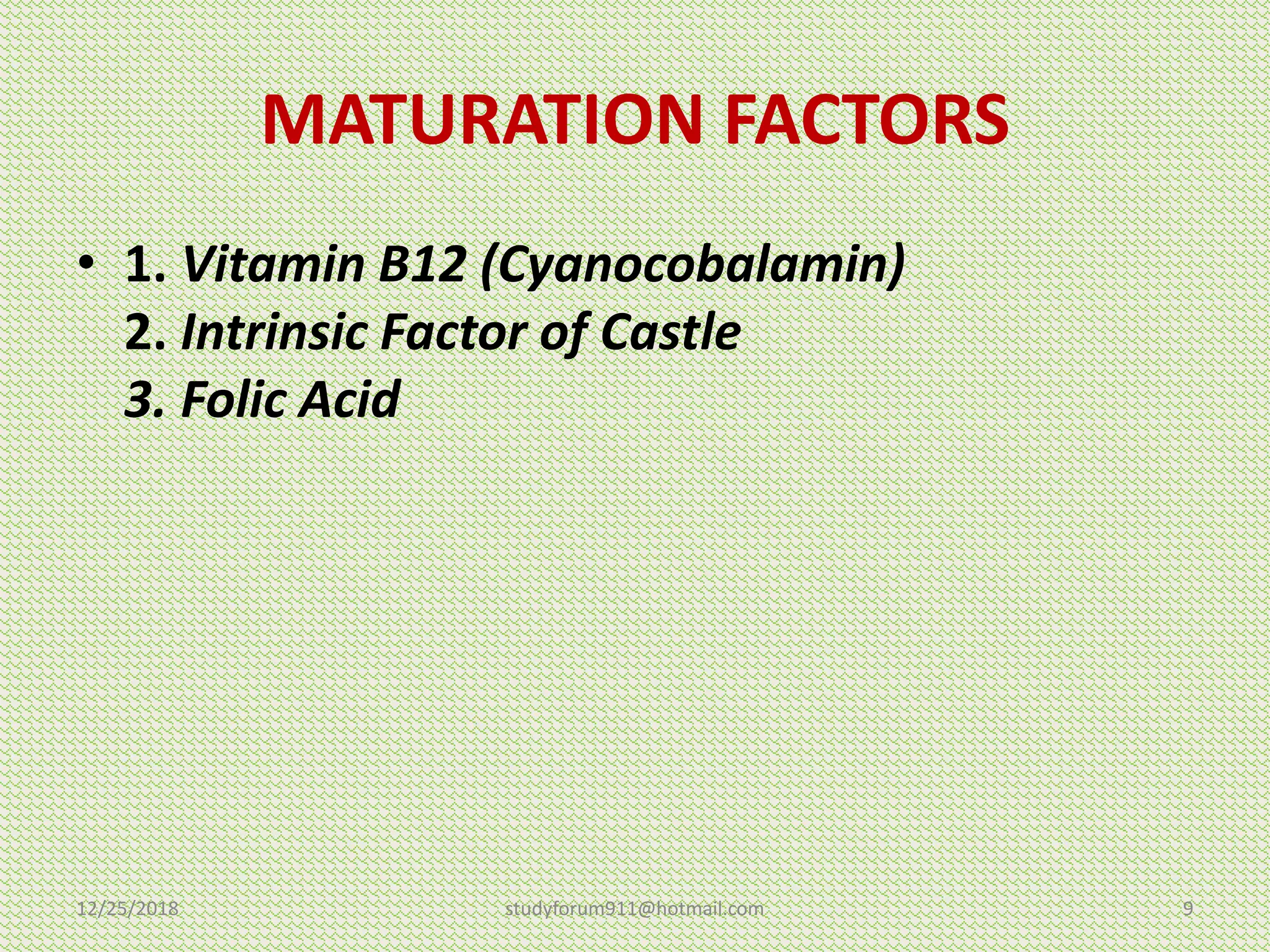 Factors for erythropoiesis | PPTX