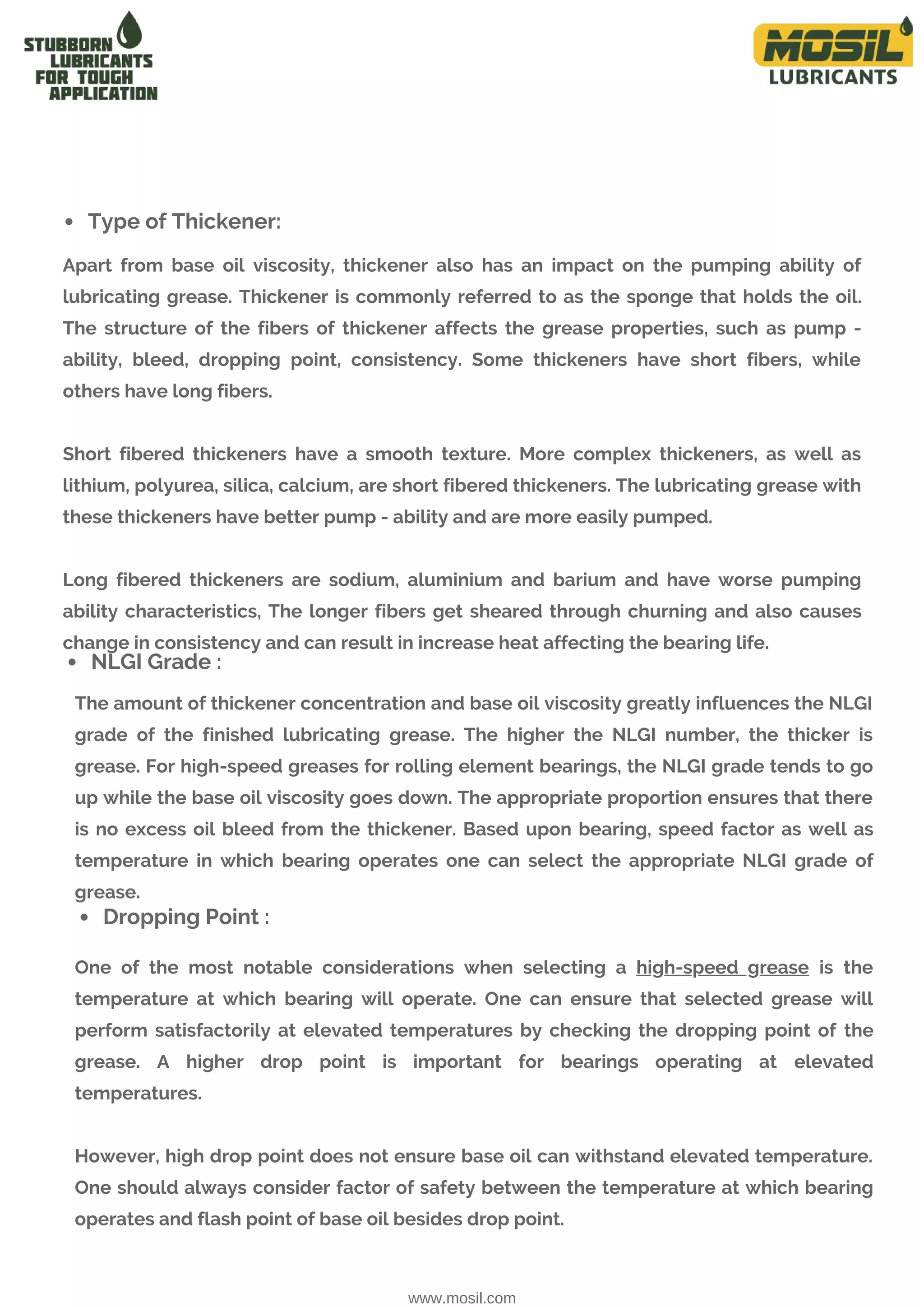 Factors for selection of high speed grease | PDF