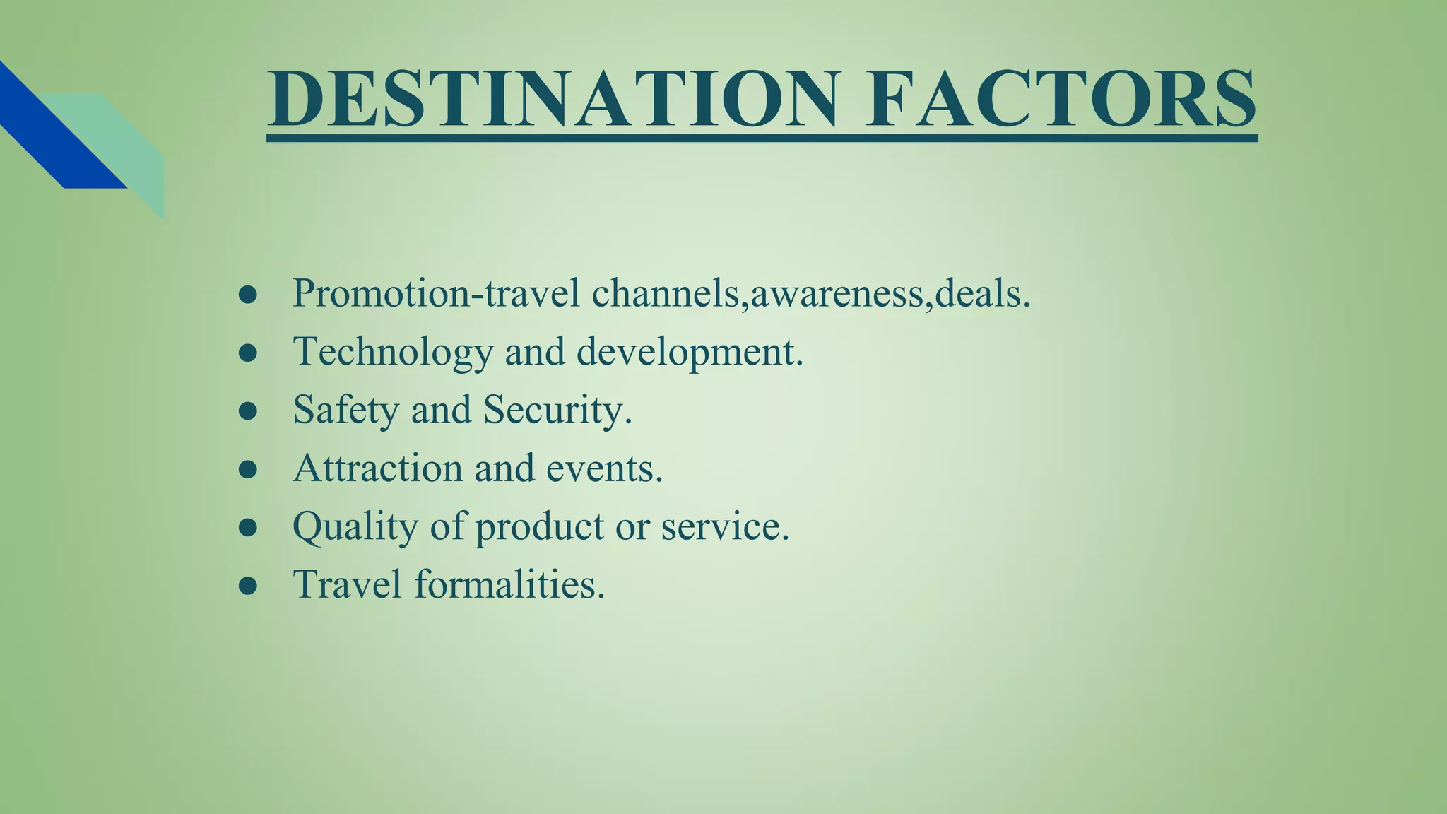 Factors impacting demand and supply in tourism | PPTX