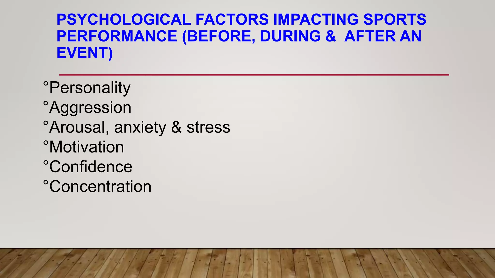 FACTOR IMPACTING SPORT PERFORMANCE | PPTX