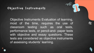 Factors in constructing evaluative instruments | PPTX