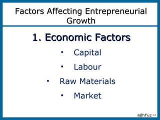 Factors influence entrepreneurship | PPT