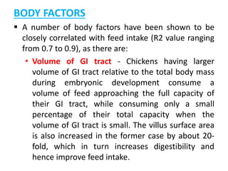 Factors influence feed intake in poultry | PPTX