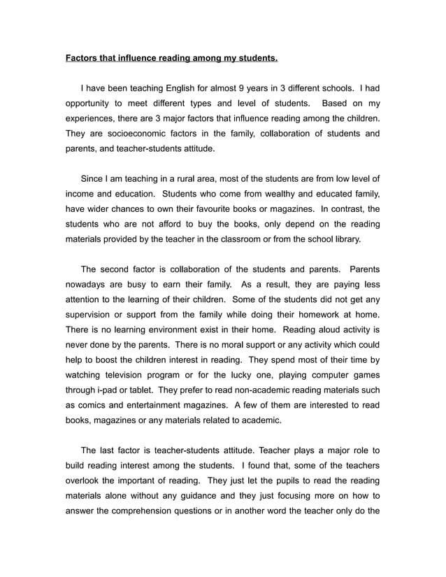 Factors influence reading | PDF
