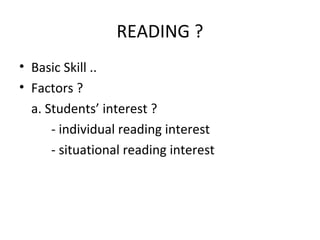 Factors influence reading | PPT