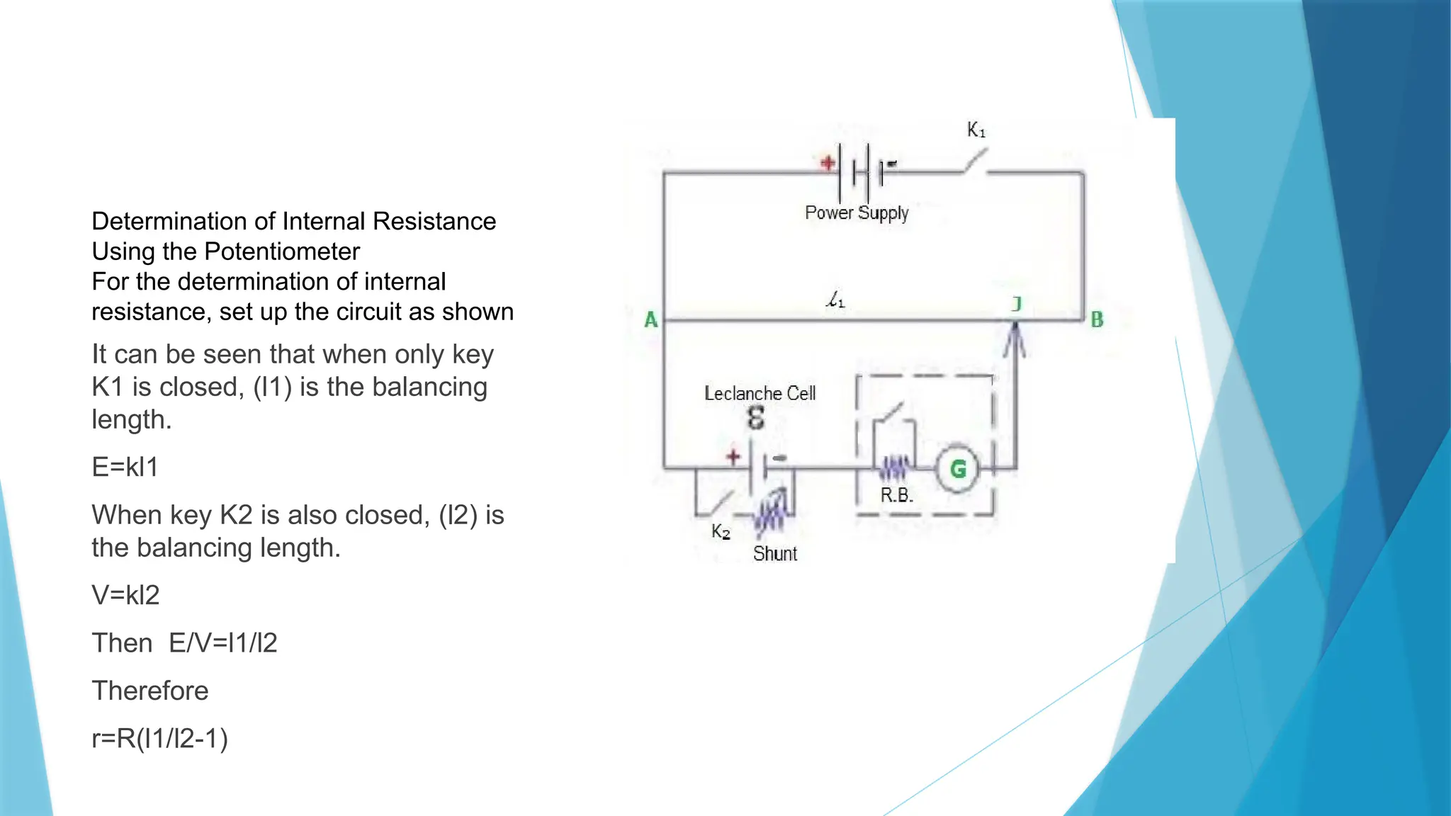 To study various factors on which the internal resistance/EMF of a cell ...