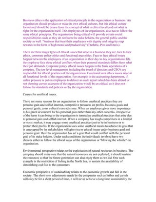 Factors influencing business ethics | DOC