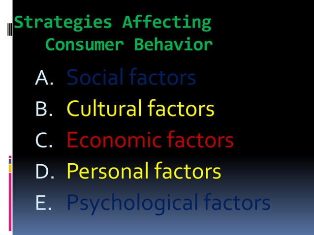 Factors influencing consumer behavior | PPTX