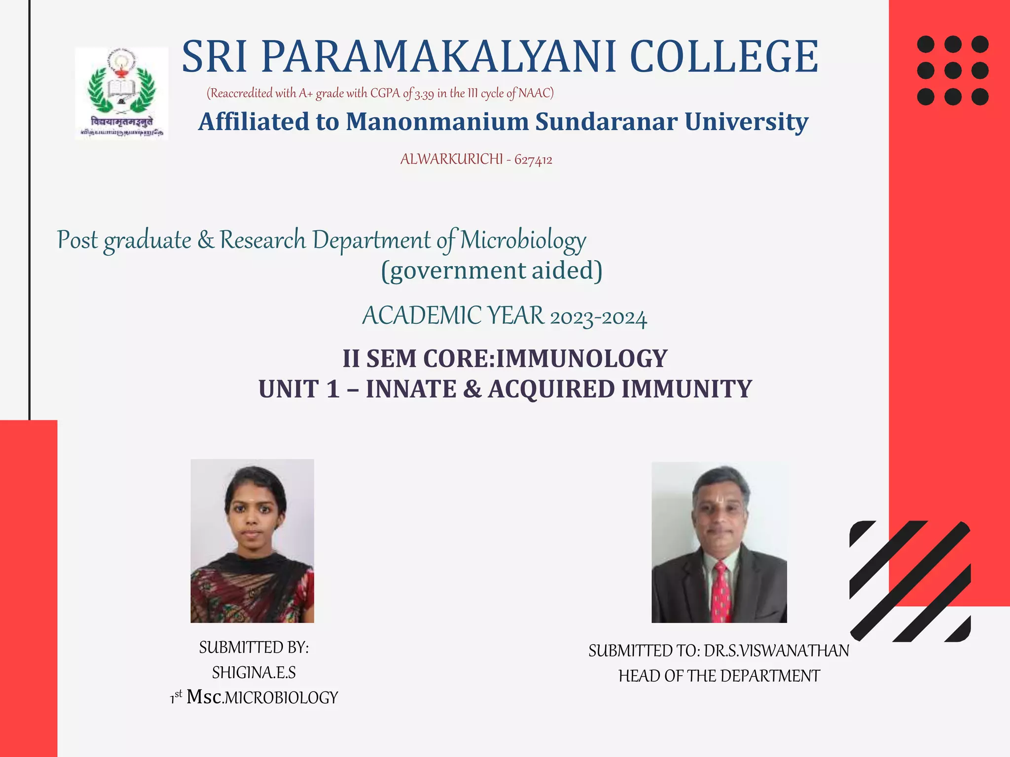 Immunology - Innate and Acquired Immunity | PPTX