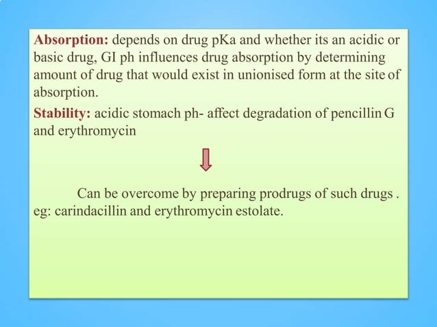 FACTORS INFLUENCING DRUG ABSORPTION THOUGH GIT (1).pptx | Pharmaceutical Drugs | Medical Health