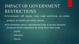 Factors Influencing International Trade | PPTX