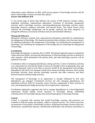 Factors Influencing Knowledge Management | DOC