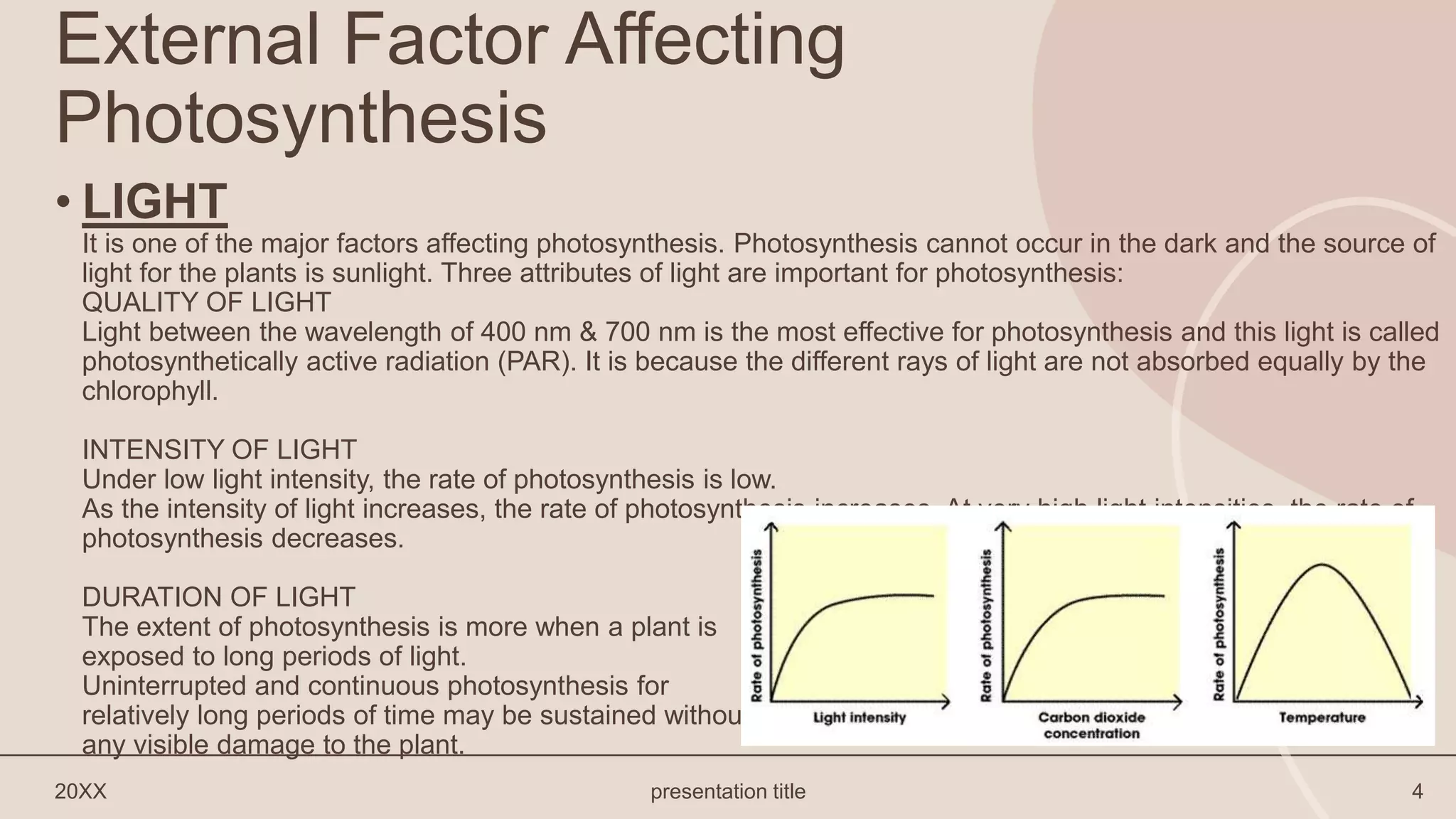 FACTORS INFLUENCING PHOTOSYNTHESIS.pptx | PPT