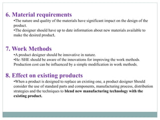 Factors influencing product design | PPTX