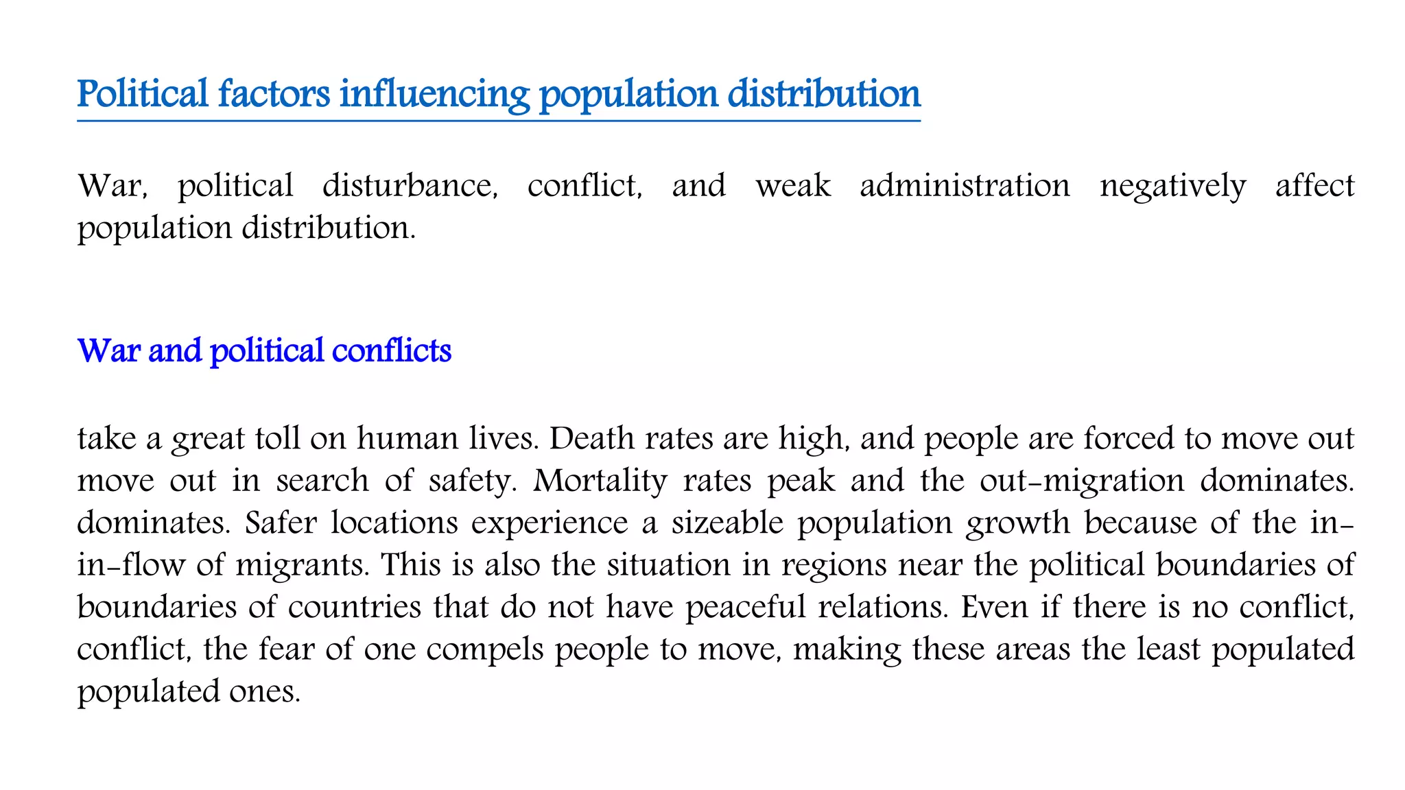 Factors influencing spatial distribution and density of population | PPTX