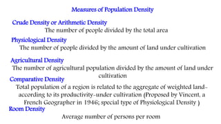 Factors influencing spatial distribution and density of population | PPTX