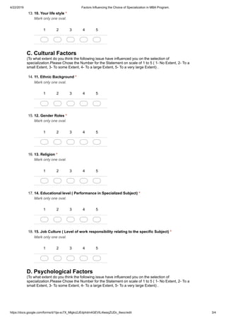 Factors influencing the choice of specialization in mba program.1 ...