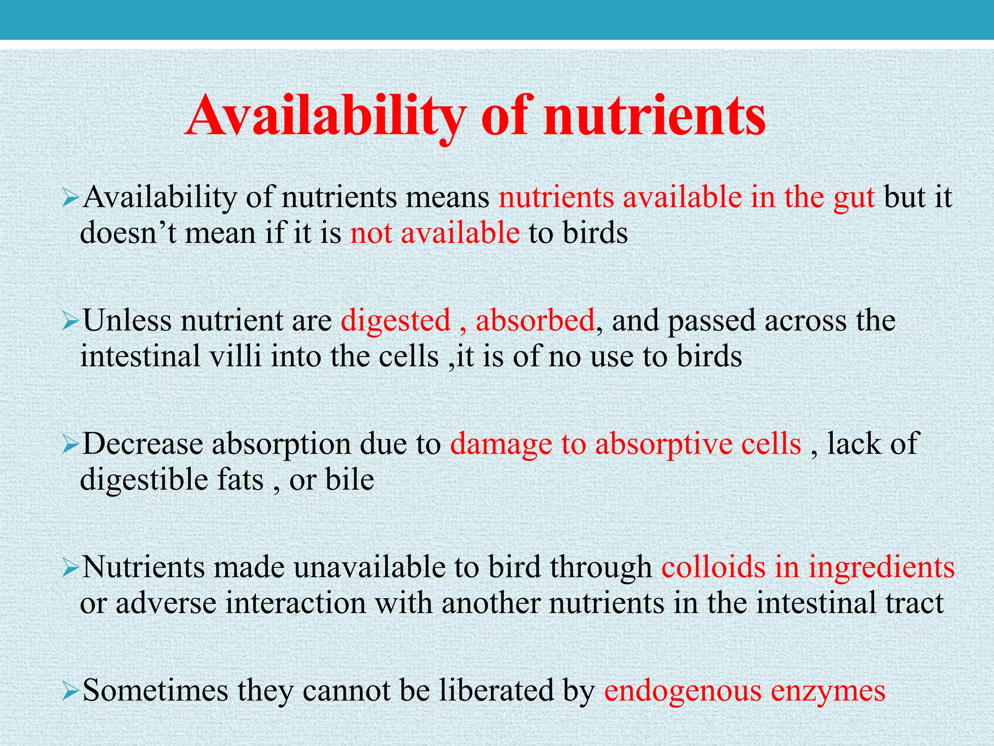 Factors influencing the nutrient requirements in poultry | PPTX