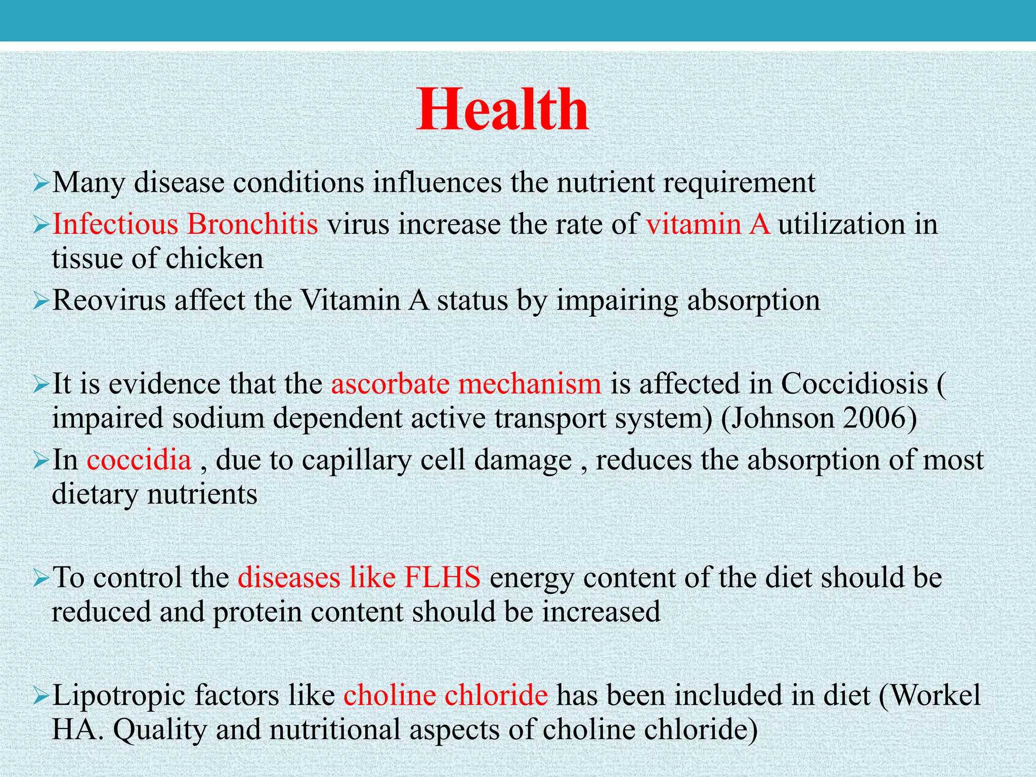 Factors influencing the nutrient requirements in poultry | PPTX