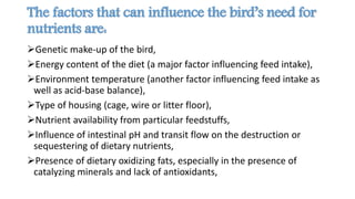 Factors influencing the nutrient requirements of poultry | PPTX