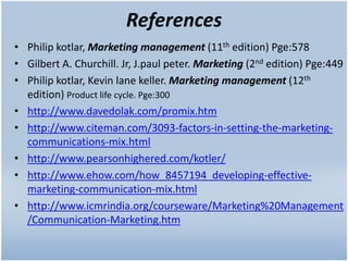 Factors in setting the marketing communication mix | PPTX