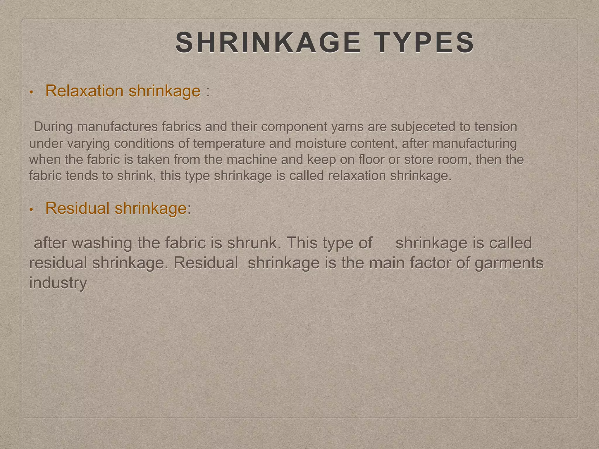 Factors knitting shrinkage | PPTX