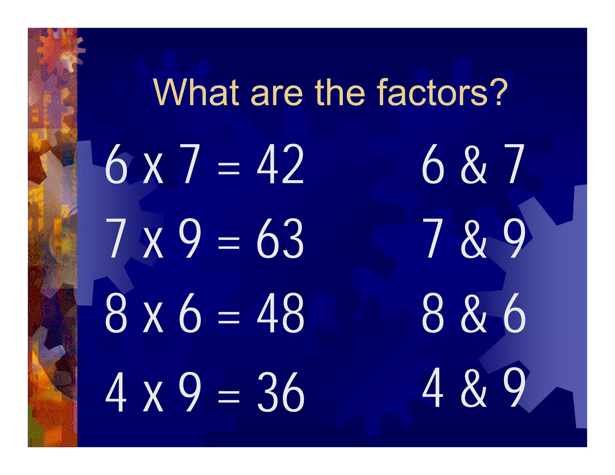 Factor slides and prime number info | PPT
