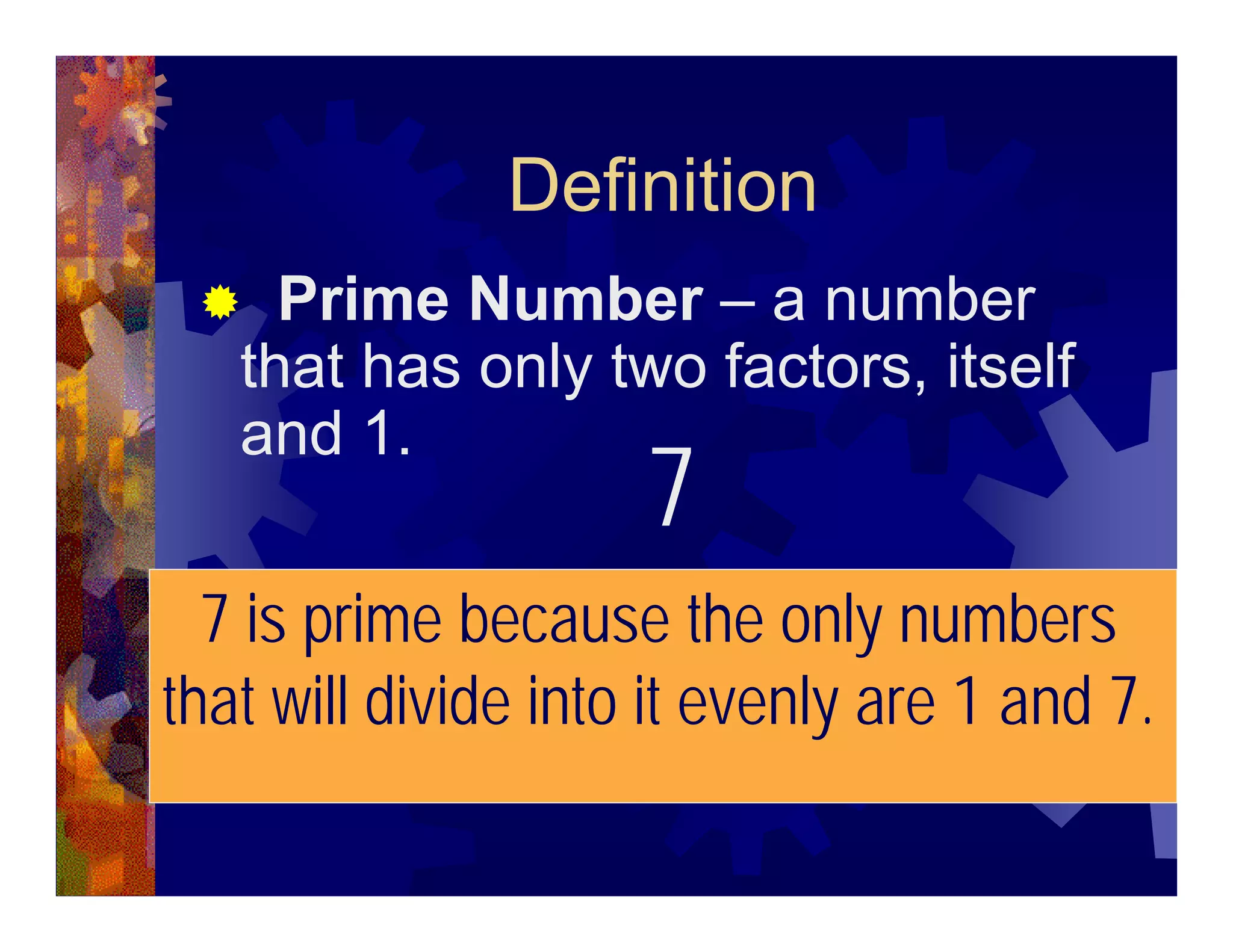 Factor slides and prime number info | PPT