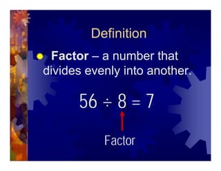 Factor slides and prime number info | PPT