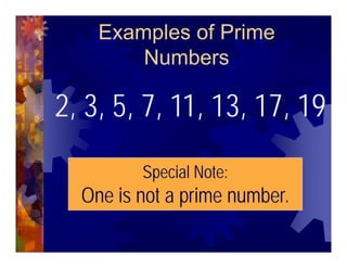 Factor slides and prime number info | PPT