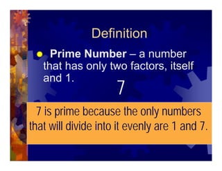 Prime Numbers Definition