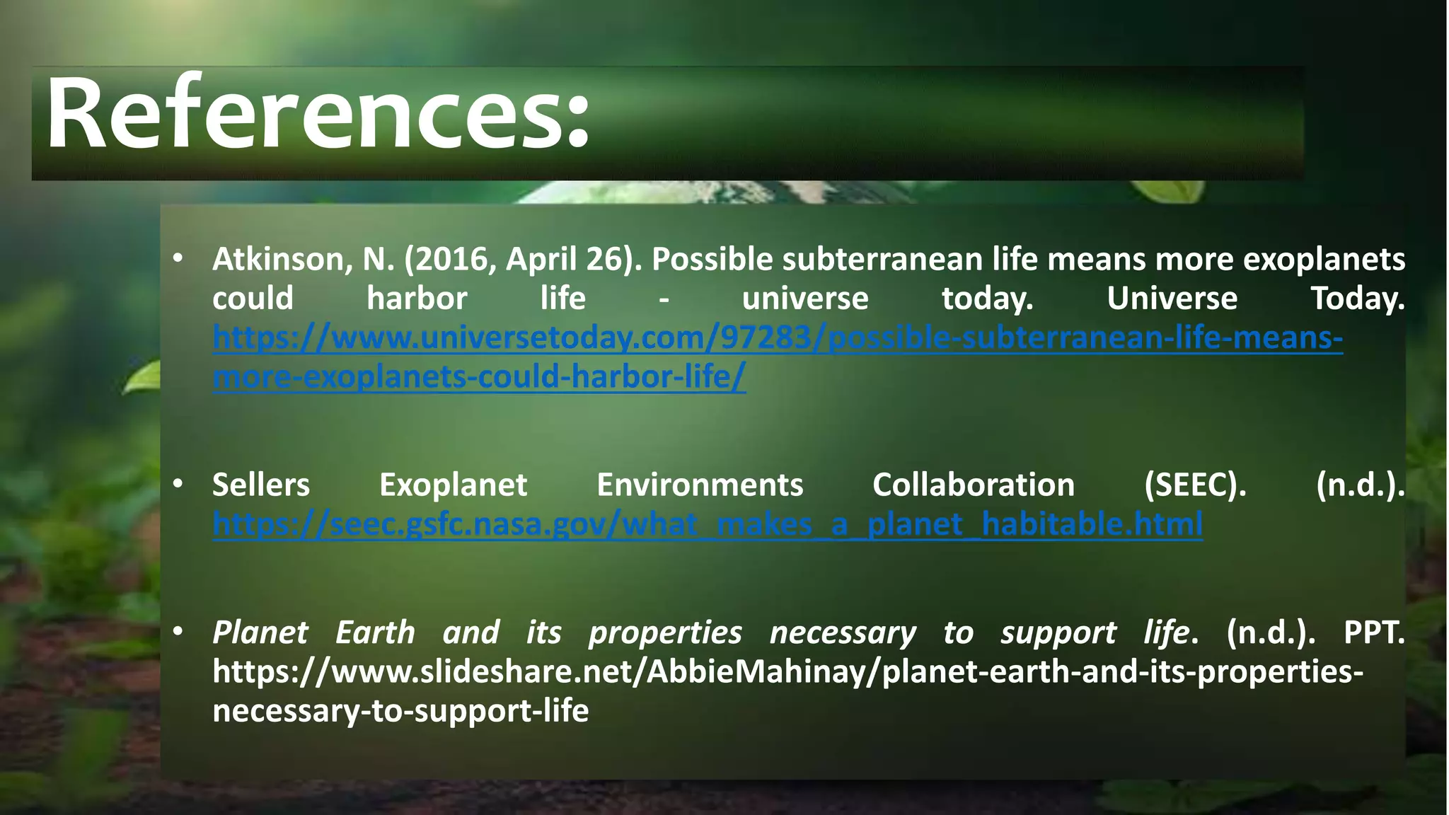 FACTORS MAKE PLANET EARTH HABITABLE.pptx