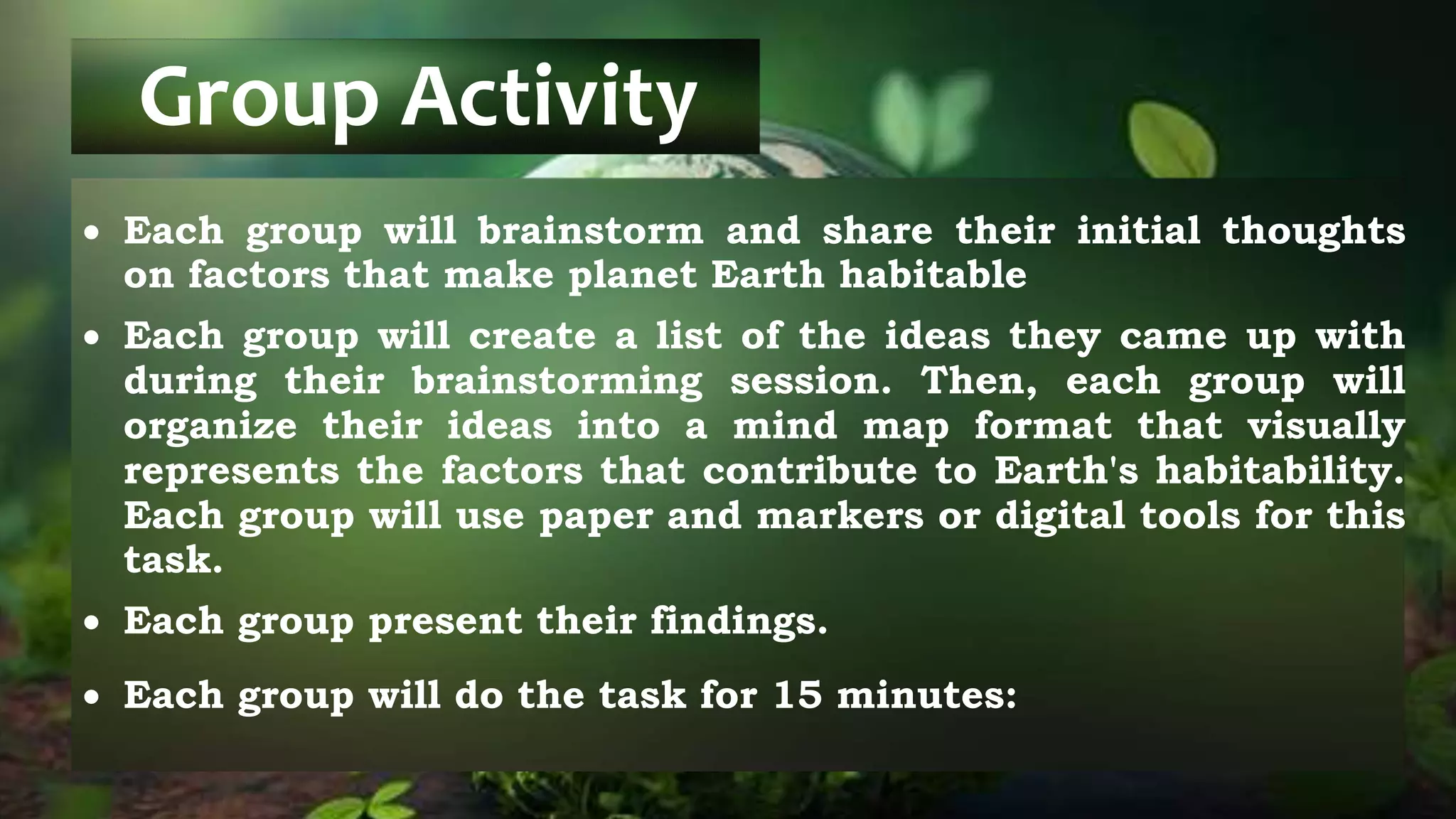 FACTORS MAKE PLANET EARTH HABITABLE.pptx