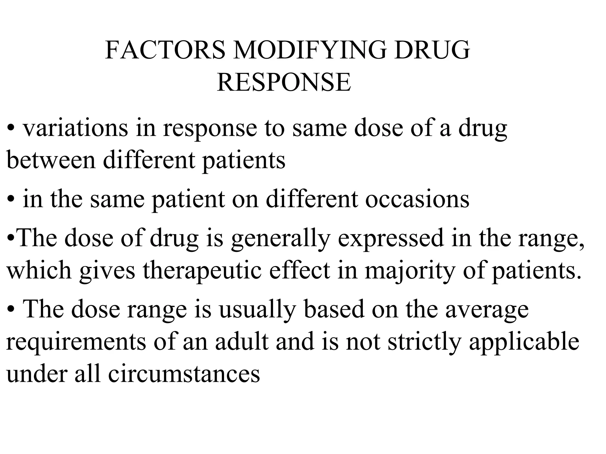 Factors modifying drug response | PPT