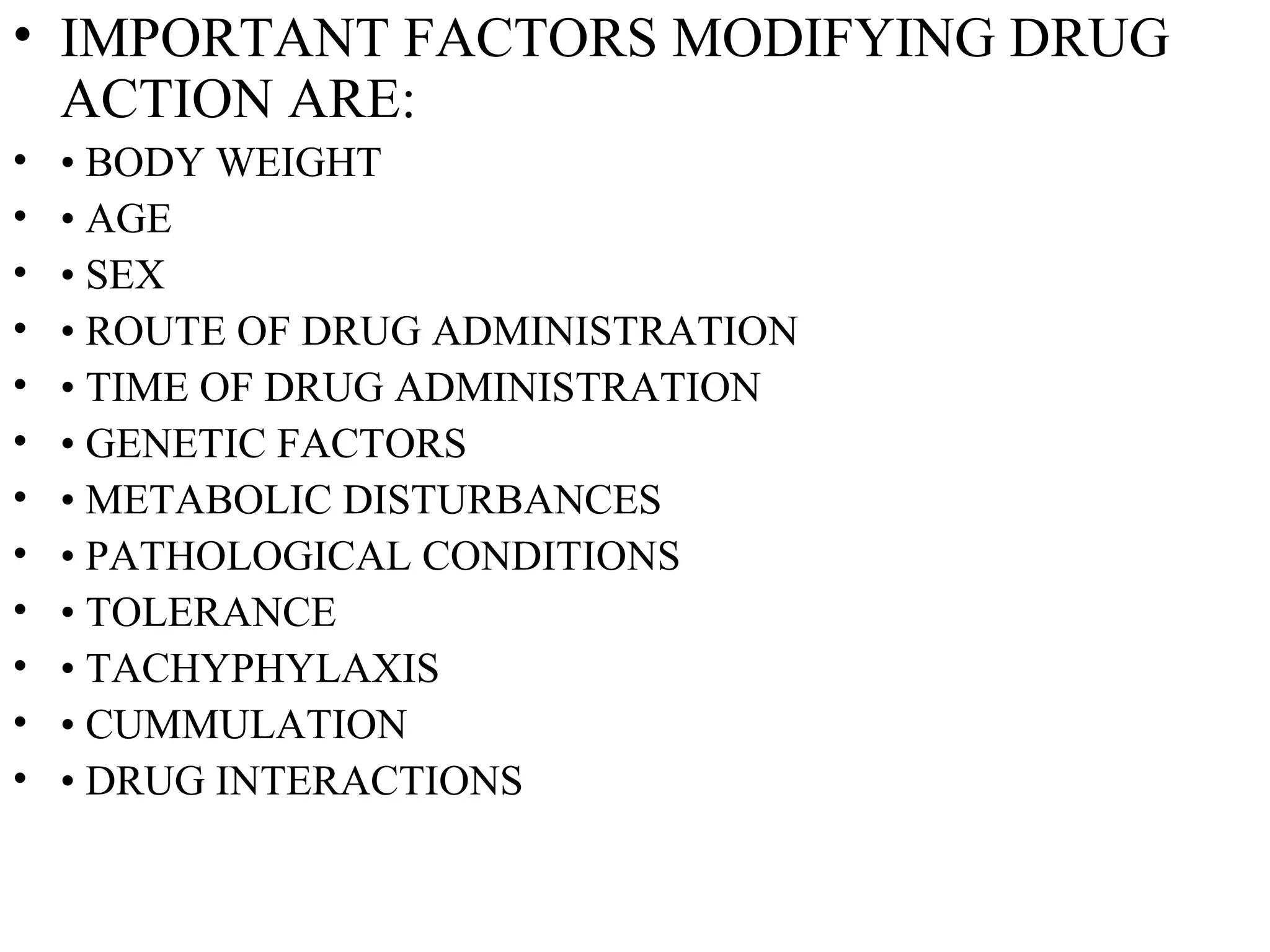 Factors modifying drug response | PPT