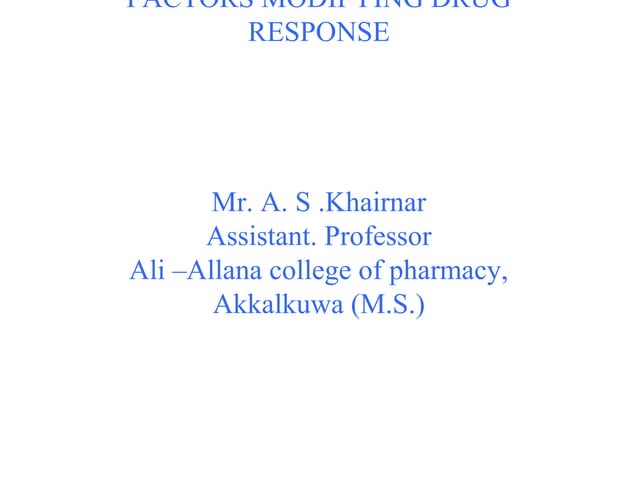 Factors modifying drug response | PPT
