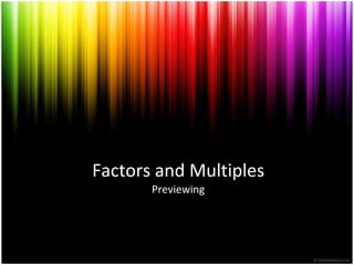 Factors and Multiples | PPT