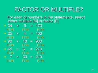 Factors multiples | PPT