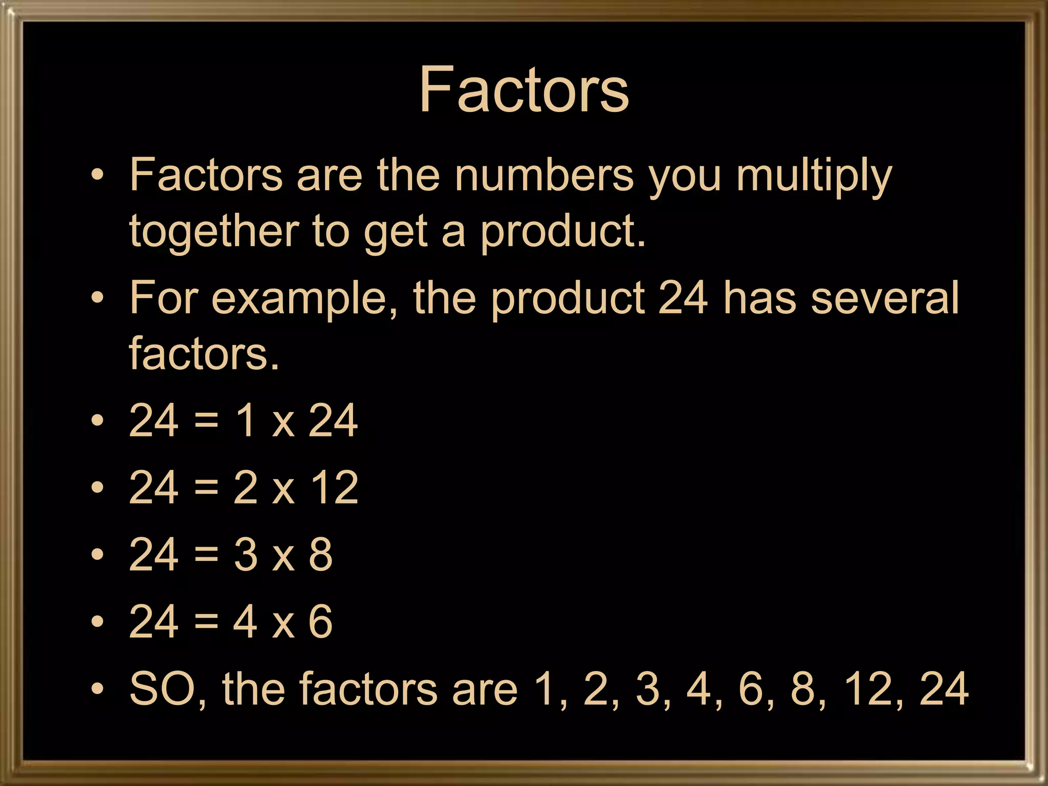 Factors & multiples | PPTX