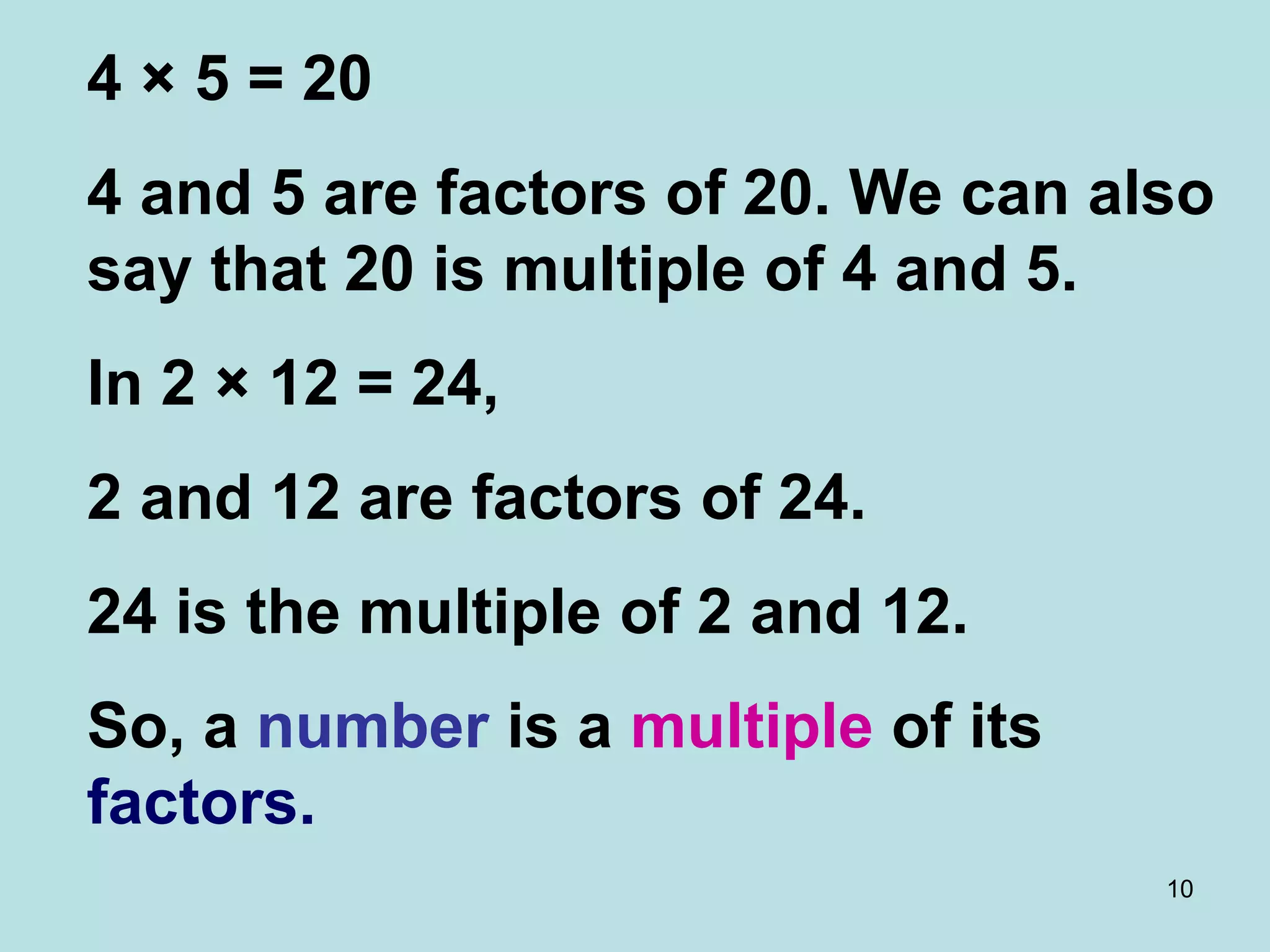 Factors and multiples | PPT