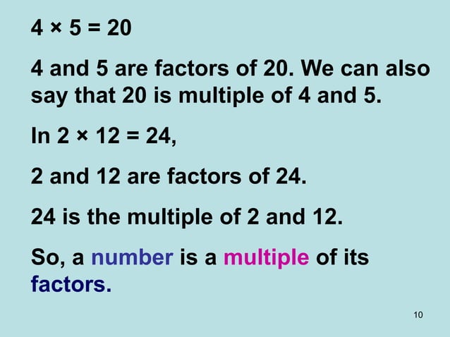 Factors and multiples | PPT