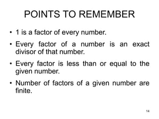 Factors and multiples | PPT