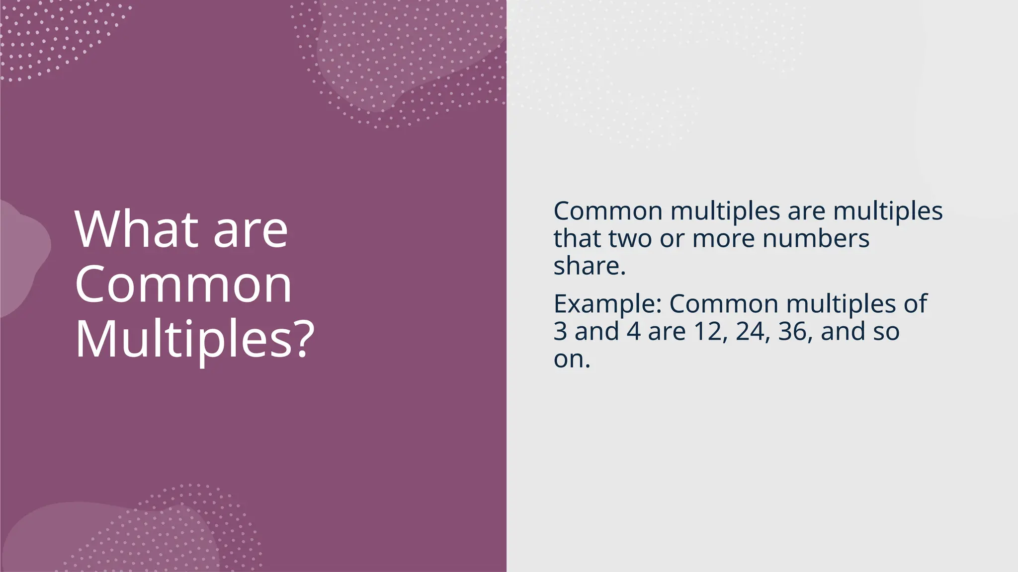Mathematics: FInding Factors & Multiples | PPT