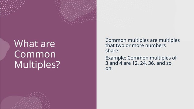 Mathematics: FInding Factors & Multiples | PPT