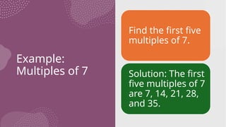 Mathematics: FInding Factors & Multiples | PPT