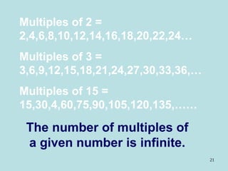 FACTORS_MULTIPLES for the grade 5 students | PPT