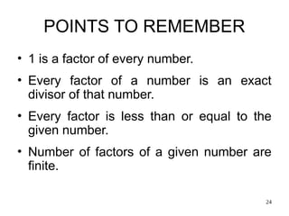 FACTORS_MULTIPLES for the grade 5 students | PPT